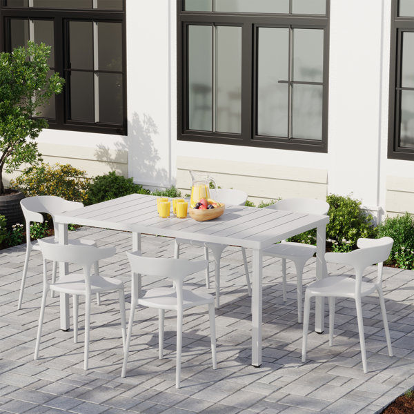 Corrigan Studio® 6-Person Outdoor Rectangular Dining Set | Wayfair